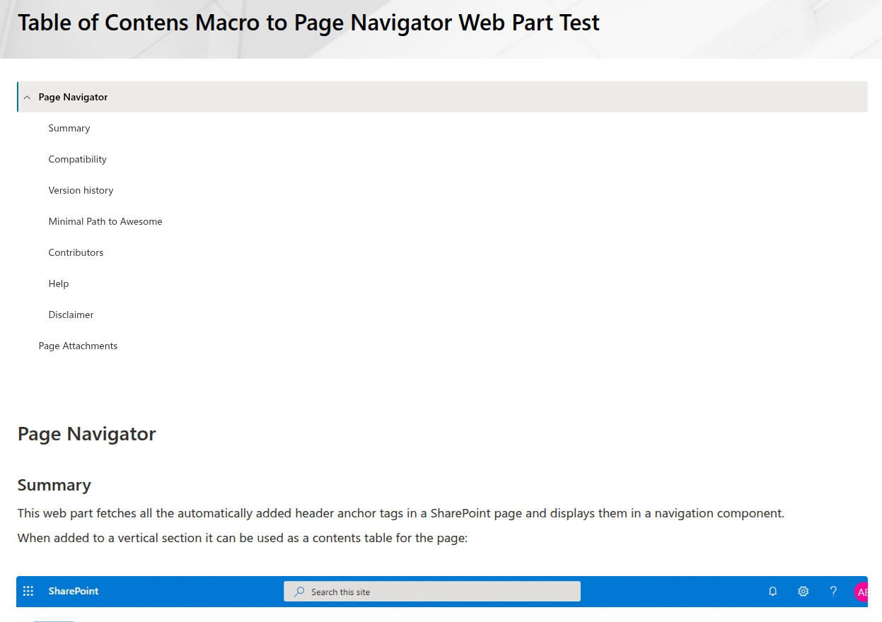 Using the PnP Page Navigator Web Part as Table of Contents Replacement | Migrate Confluence to ...